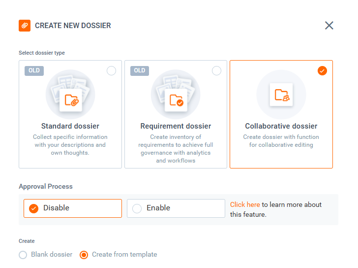 How to Create a New Dossier