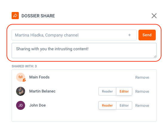 How to share a dossier?